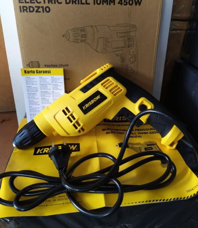 KRISBOW IRDZ10 Electric Drill Mesin Bor Listrik Besi Kayu 10mm
