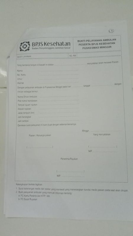 Blangko BPJS kesehatan