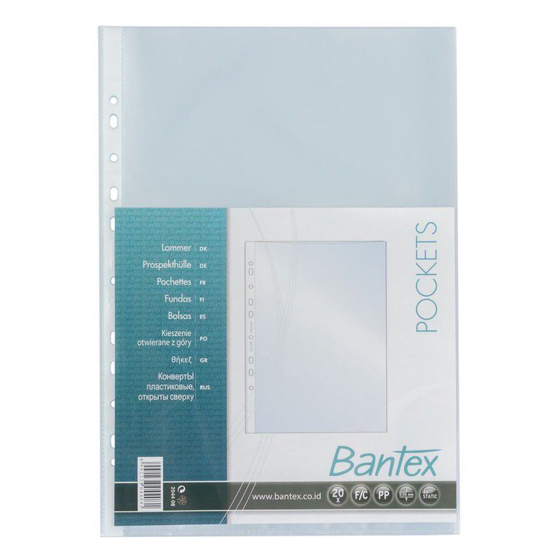BANTEX Pocket Antiglare / Copy Save / Sheet Protector (20 Sheets) 0 ...