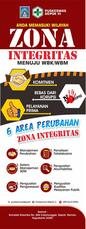 ROLL UP BANNER ZONA INTEGRITAS PUSKESMAS DEPOK 3