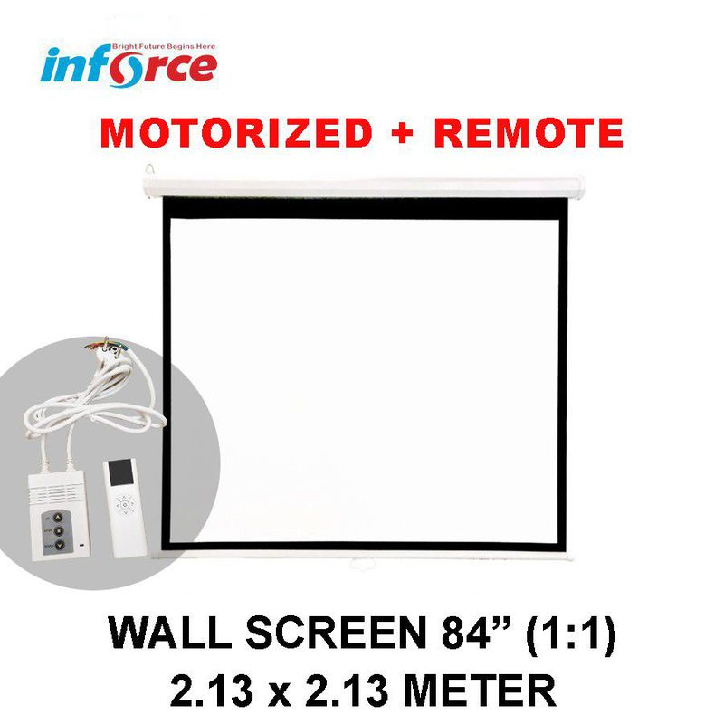Layar proyektor Motorized 84 INCH