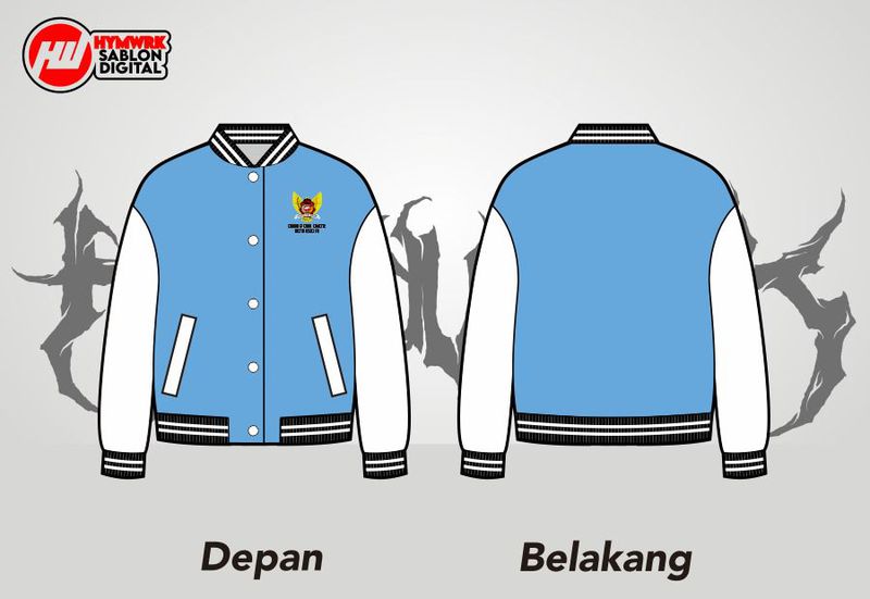 Jaket Versity Custom Warna Lazio Putih