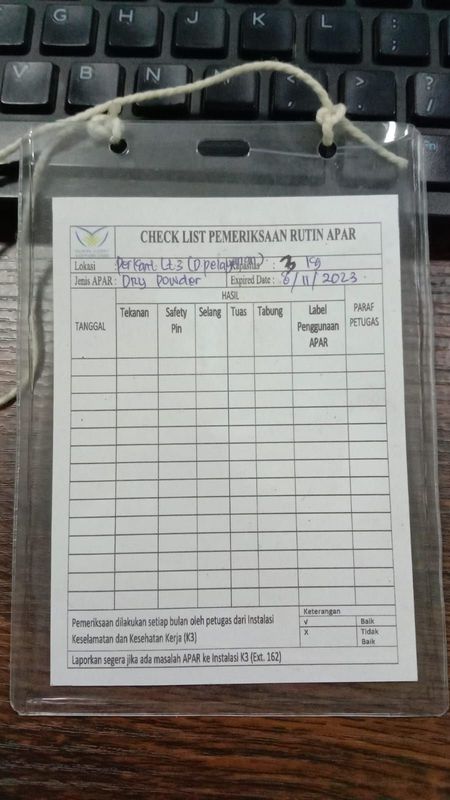 Check List Pemeriksaan Rutin Apar