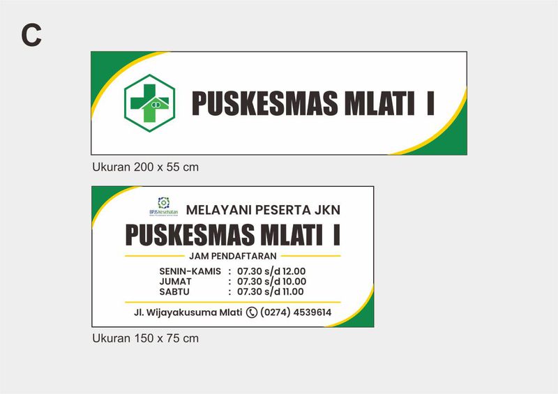 Neon Box dan Tiang Puskesmas Mlati 1