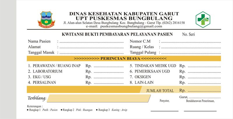 KWITANSI BUKTI PEMBAYARAN PELAYANAN PASIEN