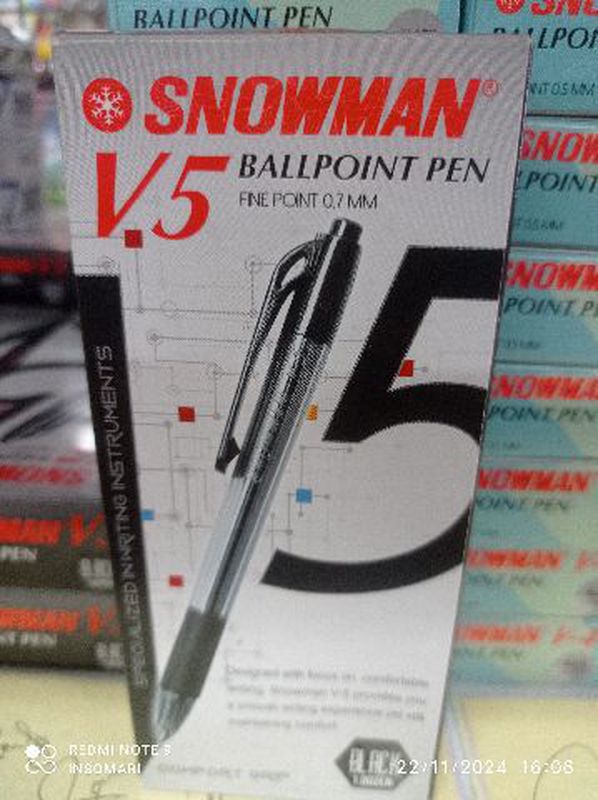 Ballpoint Snowman V-5 Hitam