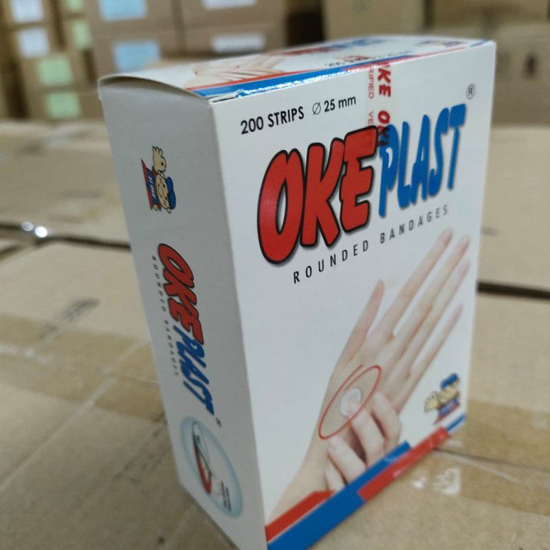Oke Plast Plastic Okeplast Bandages Plester Luka Bulat Spot 25 mm box ...