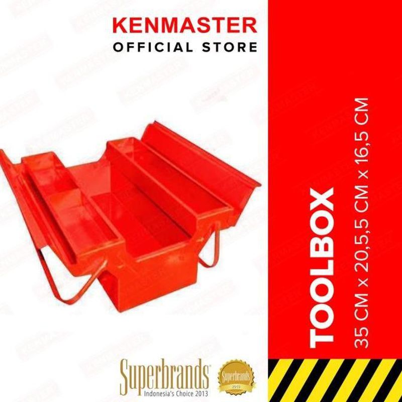 KENMASTER TOOL BOX BESI 2 SUSUN MERAH/BIRU - KOTAK PERKAKAS - Merah