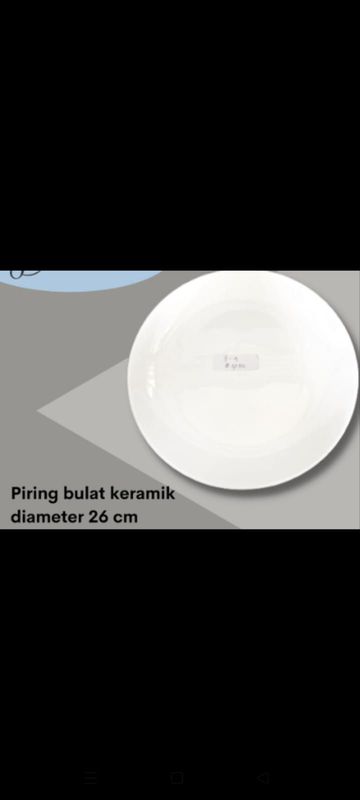 Piring bulat keramik diameter 26cm - Lusin