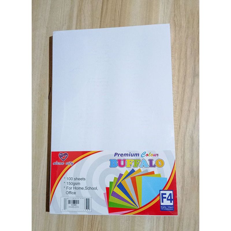 Kertas BC Putih 150 gsm F4 (Buffalo Putih) | per pack isi 100 lbr