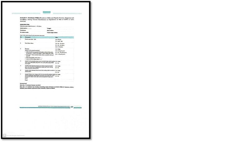 Form kuesioner Skreening PUMA