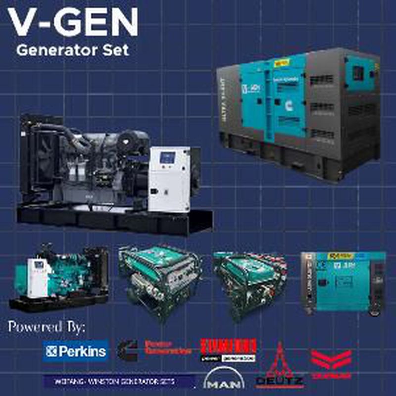 V-GEN Generator Set V-GEN VG15000us Kapasitas 12 KVA plus 2 Unit Panel ...