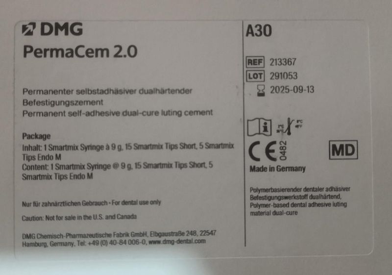 PERMACEM 2,0 SELF-ADHESIVE 9GR A30