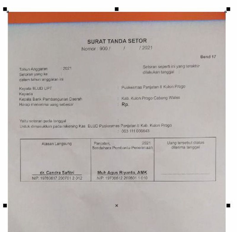 Surat Tanda Setor Pusk Panjatan II