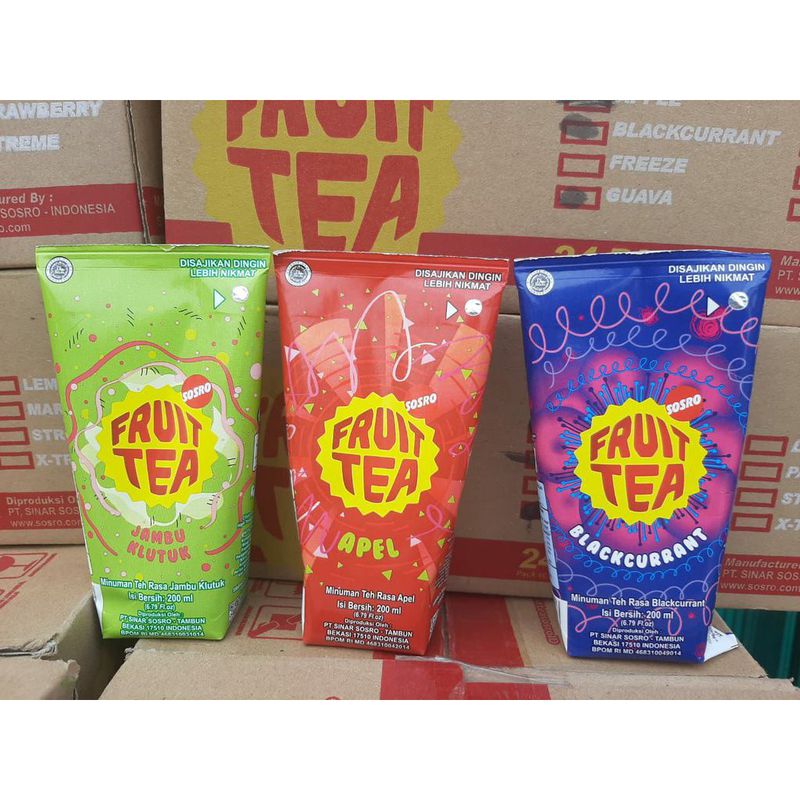Minuman Teh Rasa Buah dalam Kemasan 250 ml