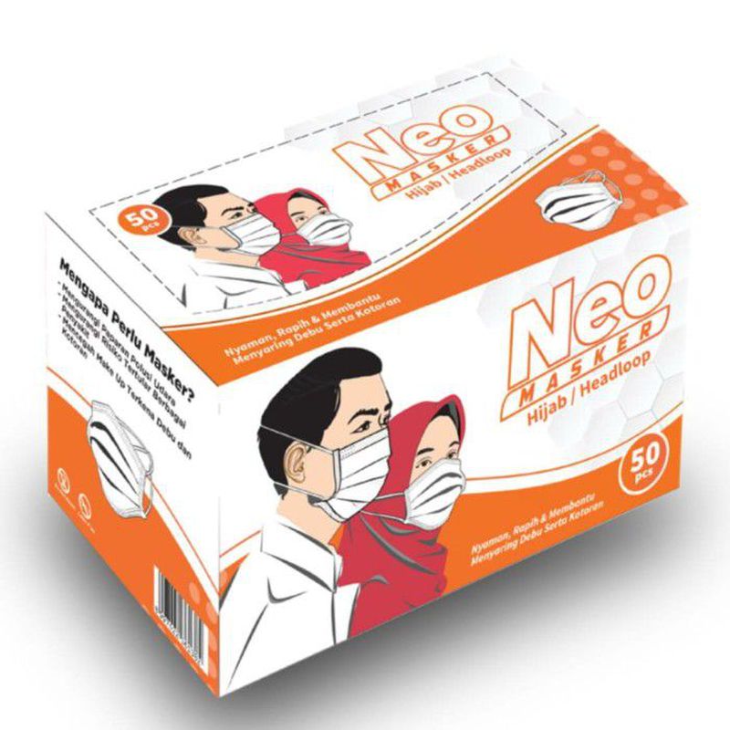 Neo Masker Medis Headloop 3ply 50pcs (Hijab)
