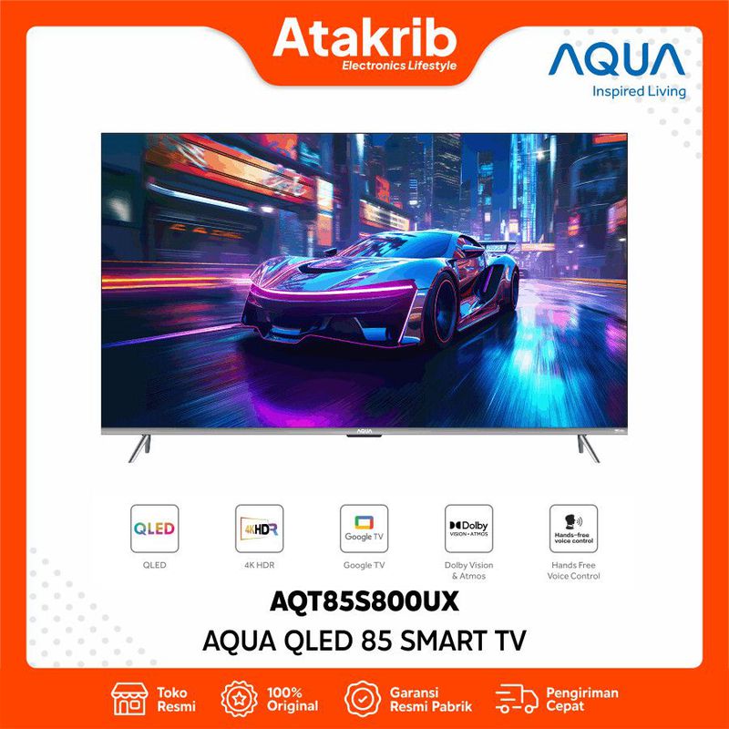 LED GOOGLE TV 4K 85 INCH MEREK AQUA, TYPE AQT85S800UX