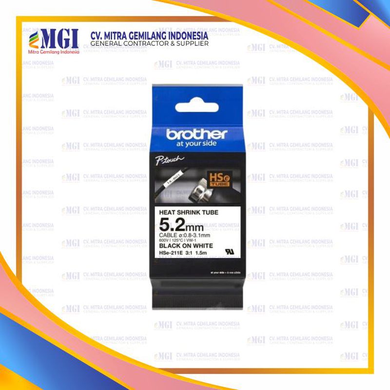 Label Tape HSe Black on White HSe-211e Heat Shrink Tube