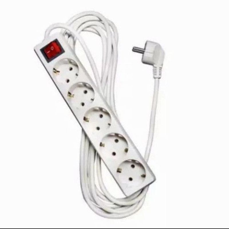 Colokan 5 lobang+kabel 5 M.