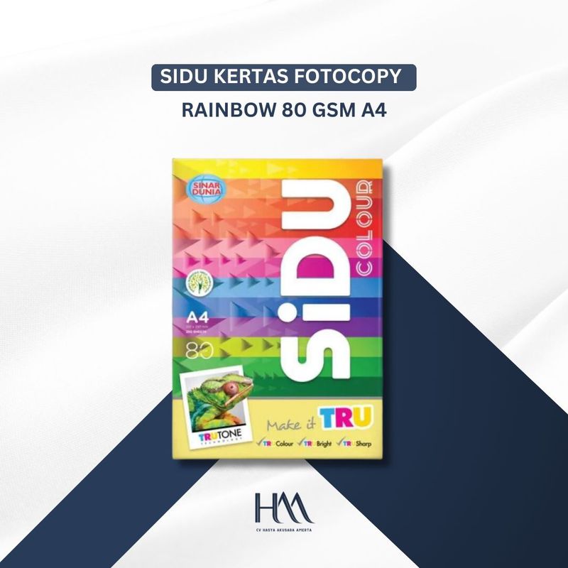 Kertas HVS SIDU Warna Rainbow A4 80gr Sinar Dunia Fotocopy Print Paper