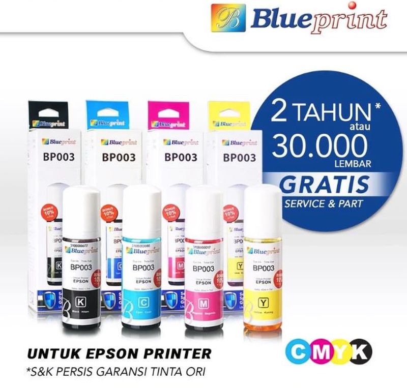 Tinta Epson BLUEPRINT 003 Refill For Printer Epson L1110, L3110 - 72ml ...