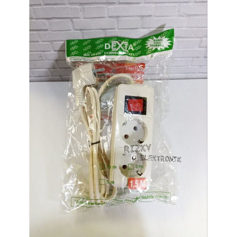 Kabel colokan 2 Lubang dexta 1,5 Meter