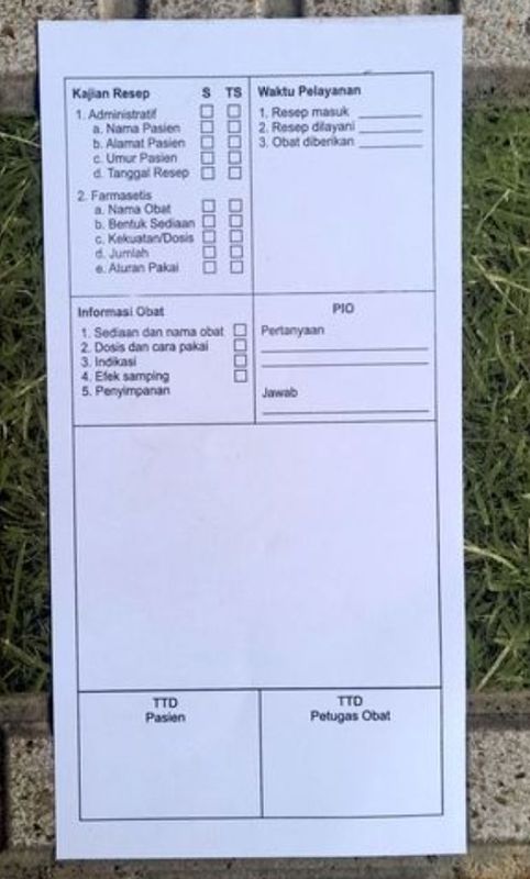 Form Kajian Resep Pio 1/4 F4