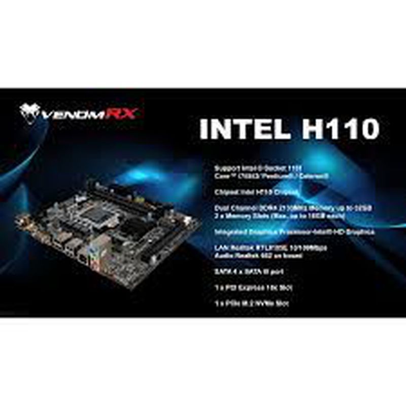 Motherboard H110 VenomRX DDR4 LGA 1151 Support M.2 NVMe
