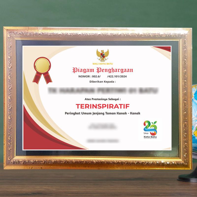 Cetak Piagam / Sertifikat Dengan Figura Ukuran A3