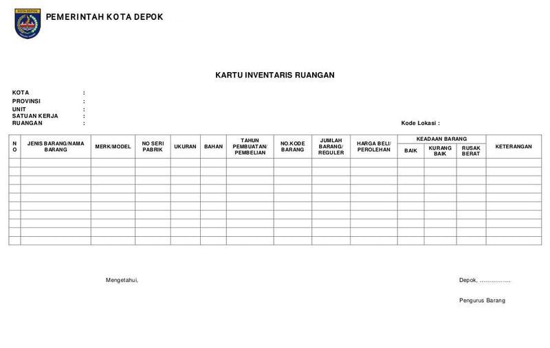 KARTU INVENTARIS RUANGAN