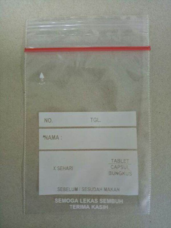 Klip Plastik Obat Custom - 15x10 Cm
