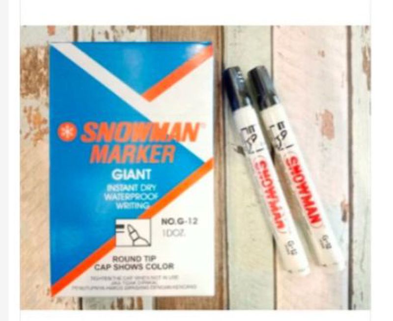 Spidol Snowman Marker (12pcs) HITAM