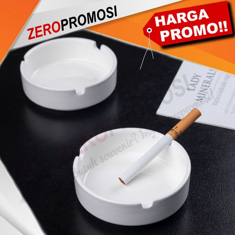 Cetak Logo di Asbak Bulat Putih Premium Souvenir Eksklusif untuk Bisnis ...