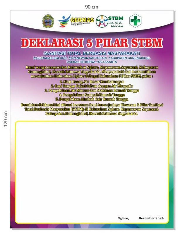 BANNER DEKLARASI 5 PILAR STBM(KEHADIRAN) UKU 1.2X0.9