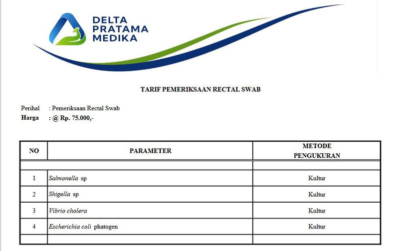 Jasa Pemeriksaan Rectal Swab