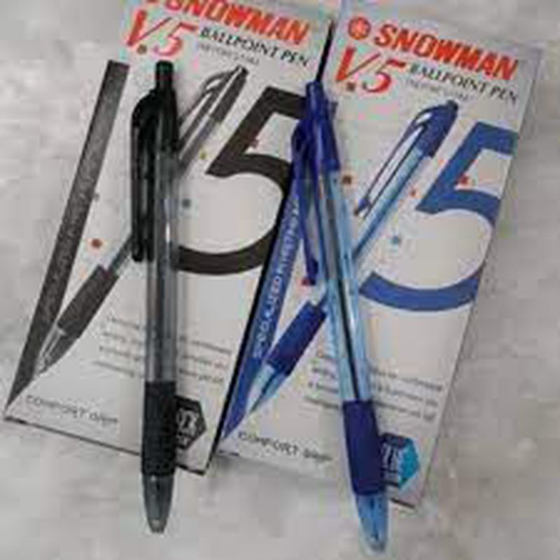 Bolpoin Snowman V-5 ( Biru / Hitam)