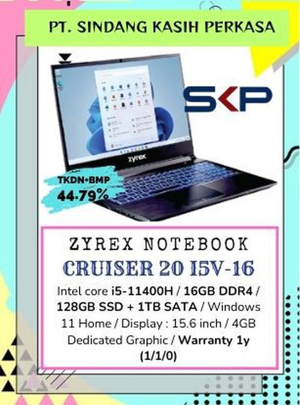 ZYREX NOTEBOOK CRUISER 20 i5V-16