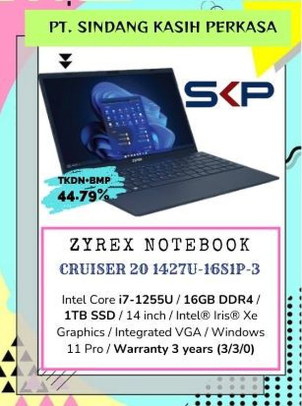 ZYREX NOTEBOOK CRUISER 20 1427U-16S1P-3
