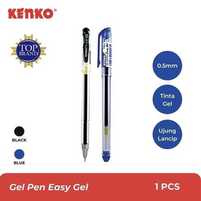 Pulpen Kenko Easy Gel 0.5mm / Pena Gel Kenko / Bolpoin Easy Gel Kenko (1 pcs)