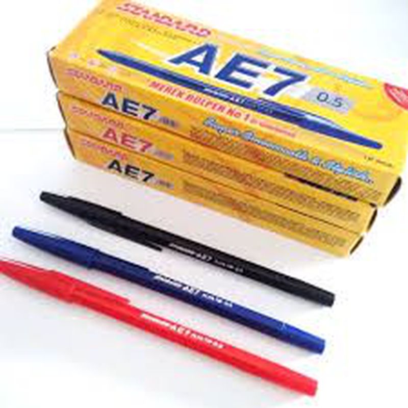 Bollpoint Snwowman AE7 Biru/Merah/Hitam