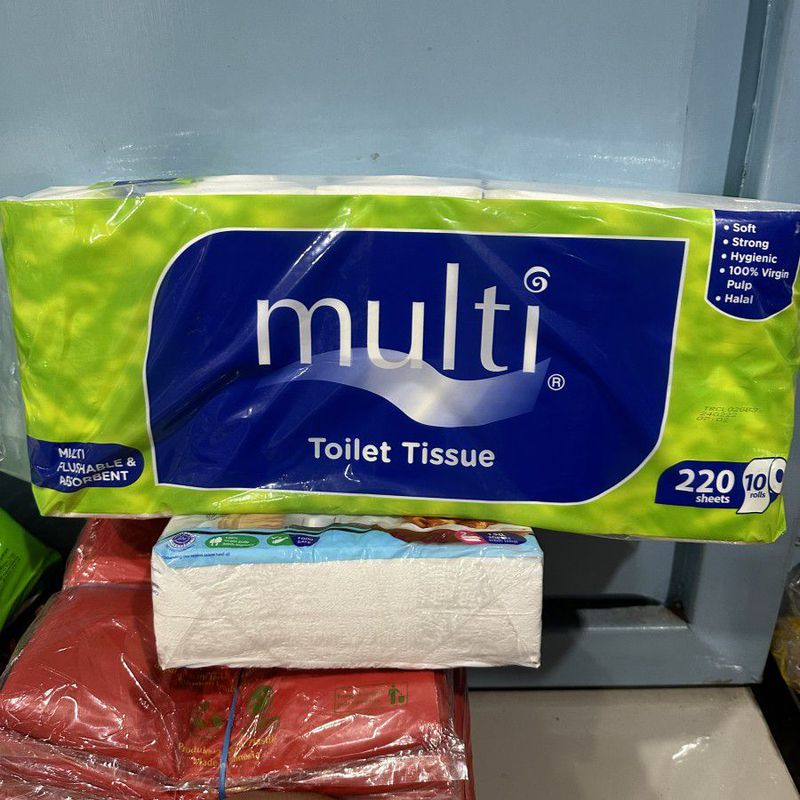 TISSUE TOILET MULTI CORELESS EMBOSS 10 ROLL 220 SHEETS