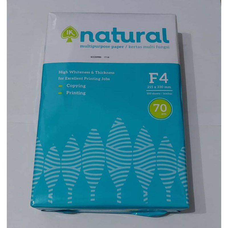 Kertas HVS F4 70 gram Merk Natural