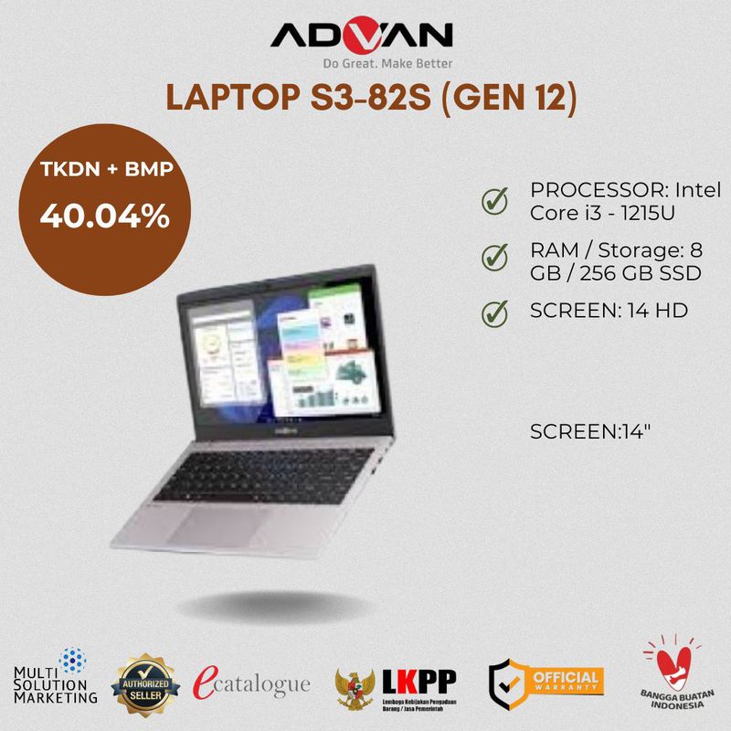 ADVAN LAPTOP S3-82S