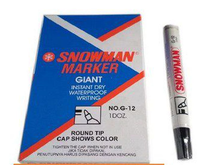 Spidol snowman permanent marker No. G-12 Tinta hitam