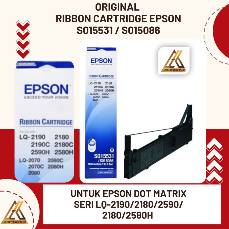 Original Ribbon Cartridge Epson LQ-2190/2180/2590/2180/2580H S015531 ...