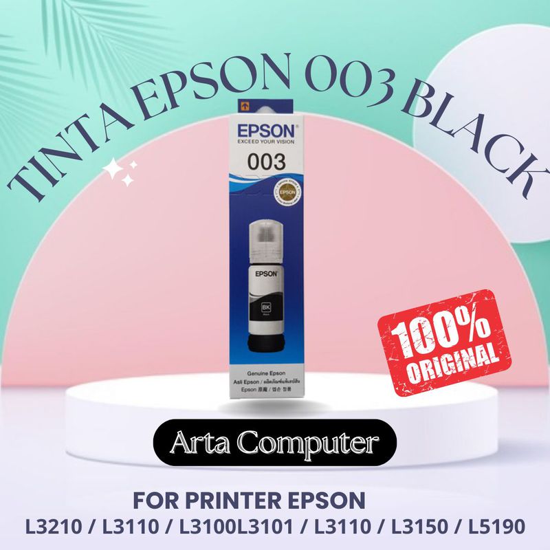 TINTA EPSON 003 ORIGINAL BLACK TINTA T003 HITAM FOR L1100/L1200/L3100 ...