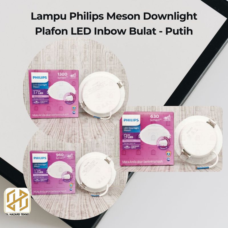 Lampu Philips Meson Downlight Plafon LED Inbow Bulat - Putih - 13 Watt