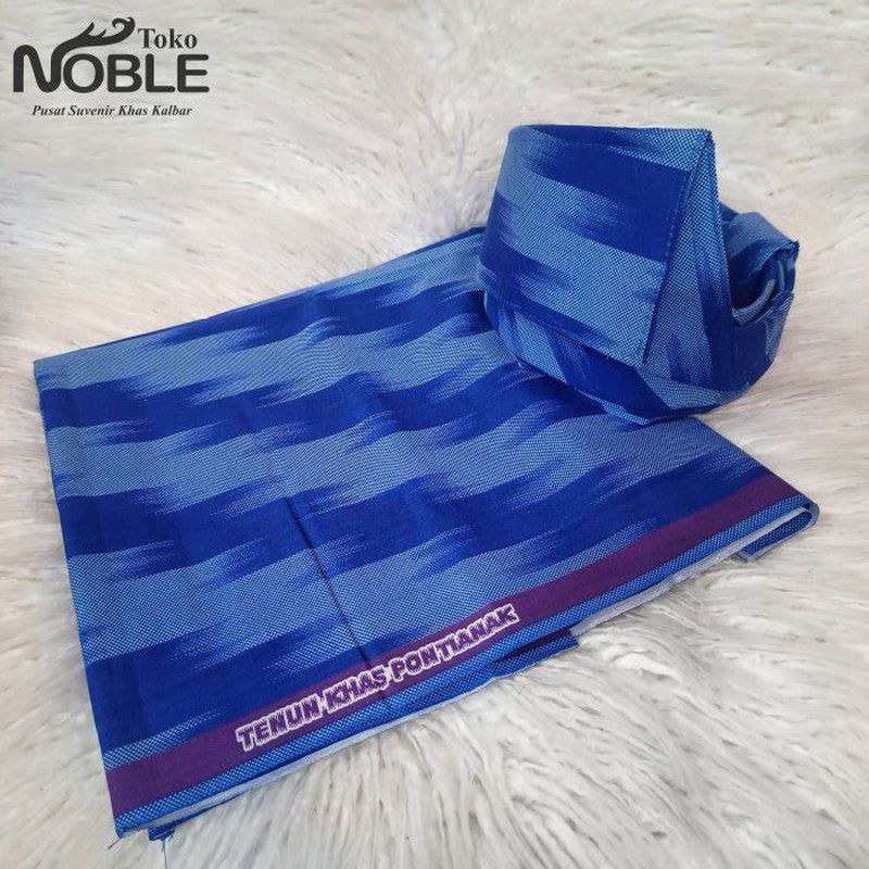 Kain/bahan corak insang biru hitam