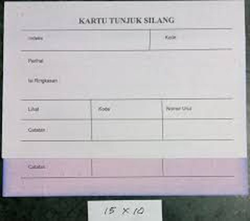 Form Kartu Tunjuk Silang