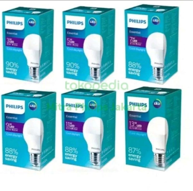 lampu led philips 9 watt sinar putih